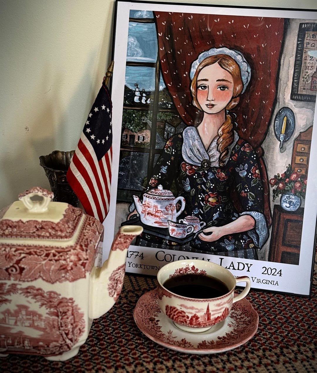 11x14 Colonial Lady Yorktown Tea Festival Poster - Etsy