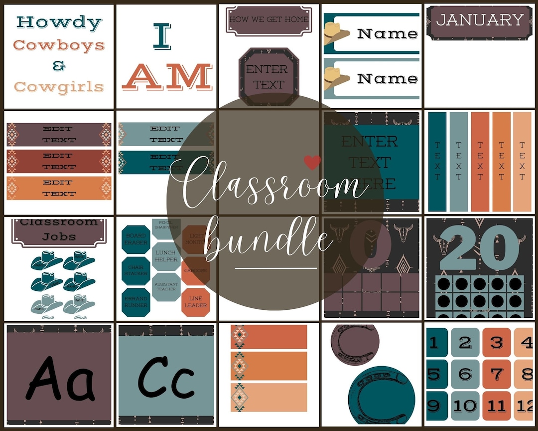 Western Classroom Bundle - Etsy