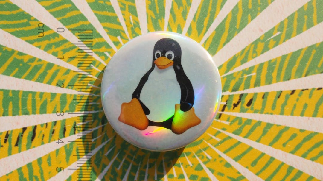 Holographic Badge Tux Linux Penguin - Etsy