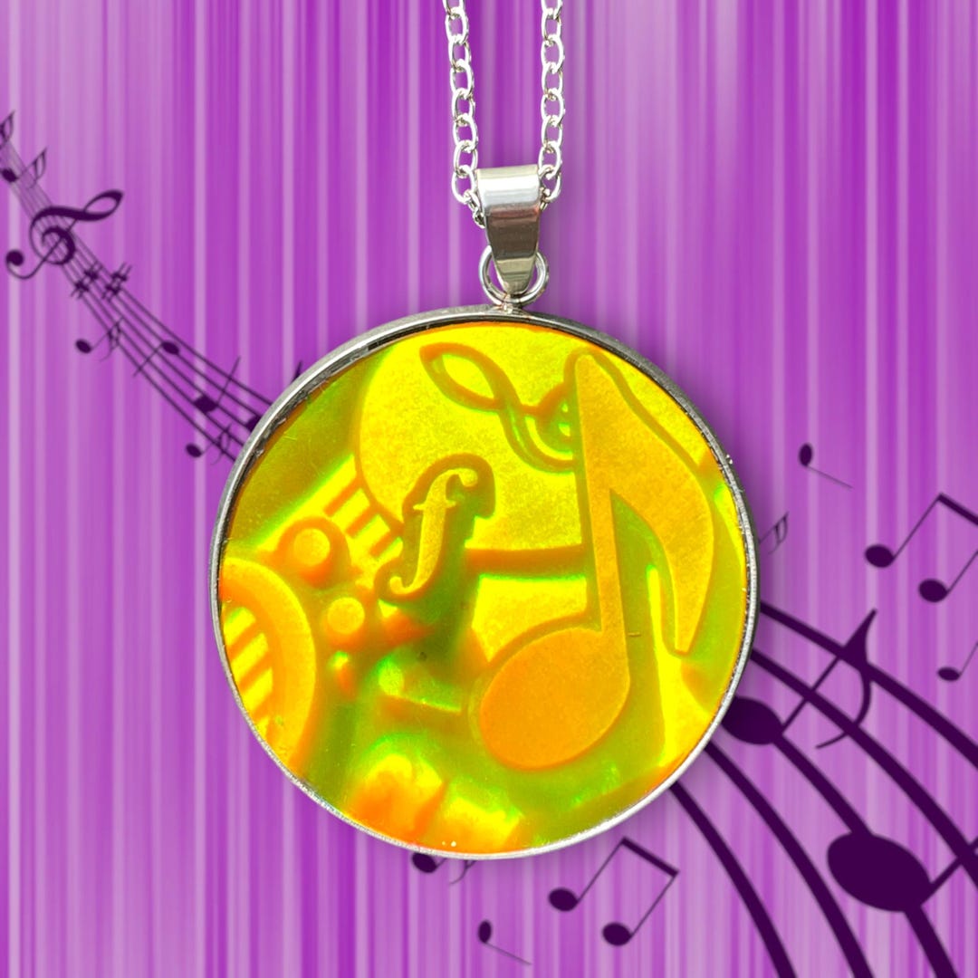 3D Music Notes Hologram Pendant, Vintage 30mm/1.18inch, Genuine 90s ...