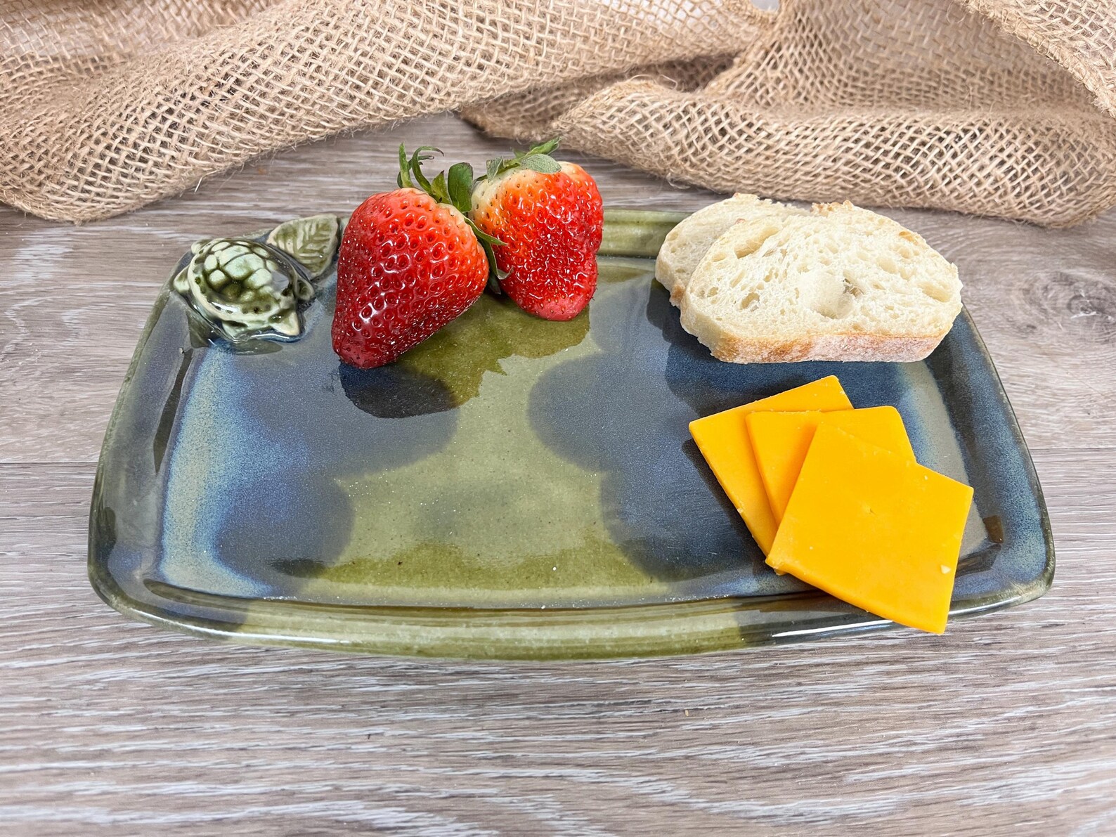 Turtle Rectangle Cheese Appetizer Plate, Handmade Pottery - Etsy