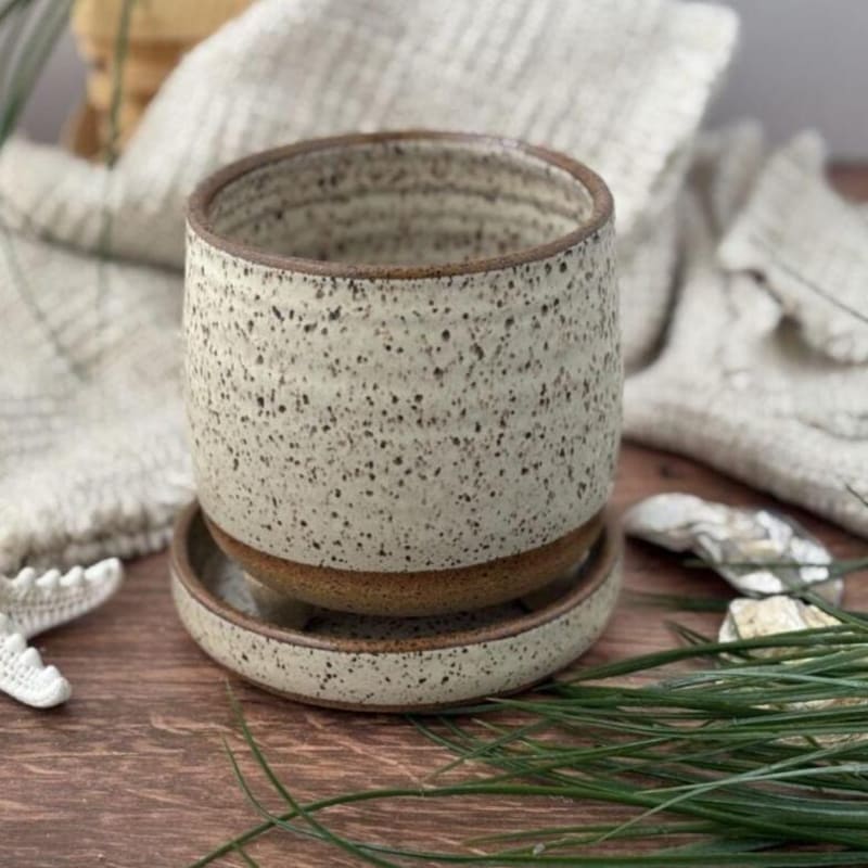 Cream Speckle Pot - Etsy