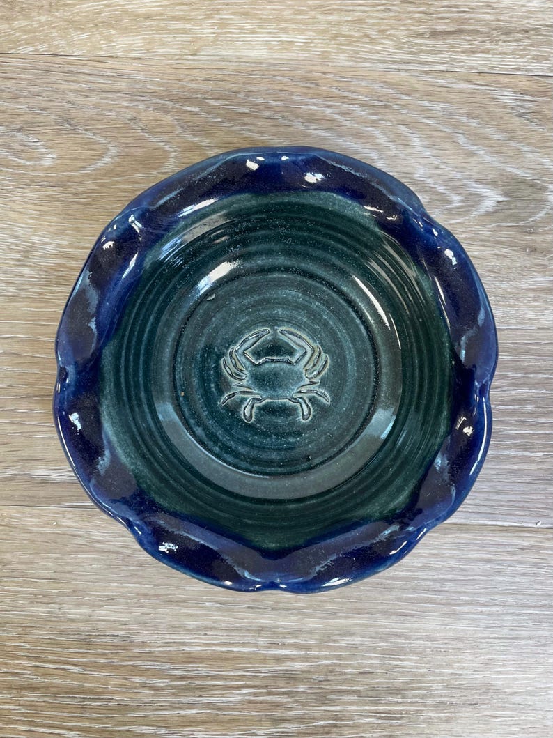 Crab Small Ruffled Bowl, Handmade Pottery - Etsy