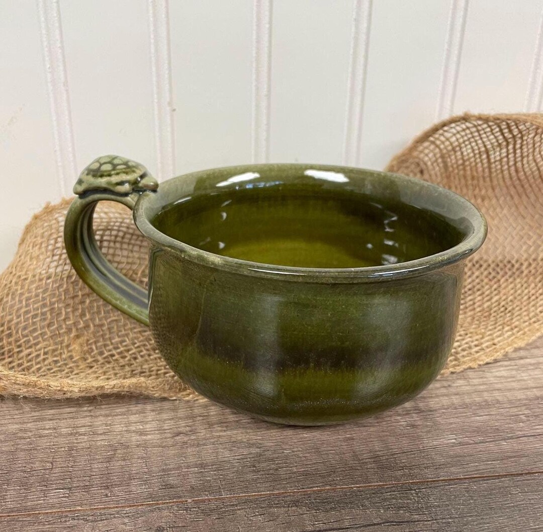 Turtle Chowder Mug, Handmade Pottery Chowder Bowl - Etsy