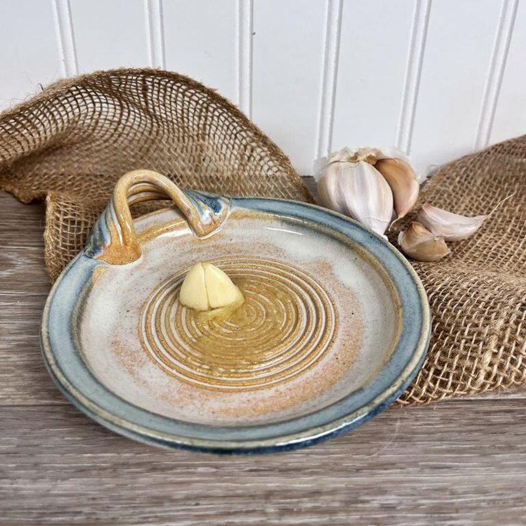 Handmade Ceramic Beachside Garlic Grater Olive Oil Dipping Dish - Etsy