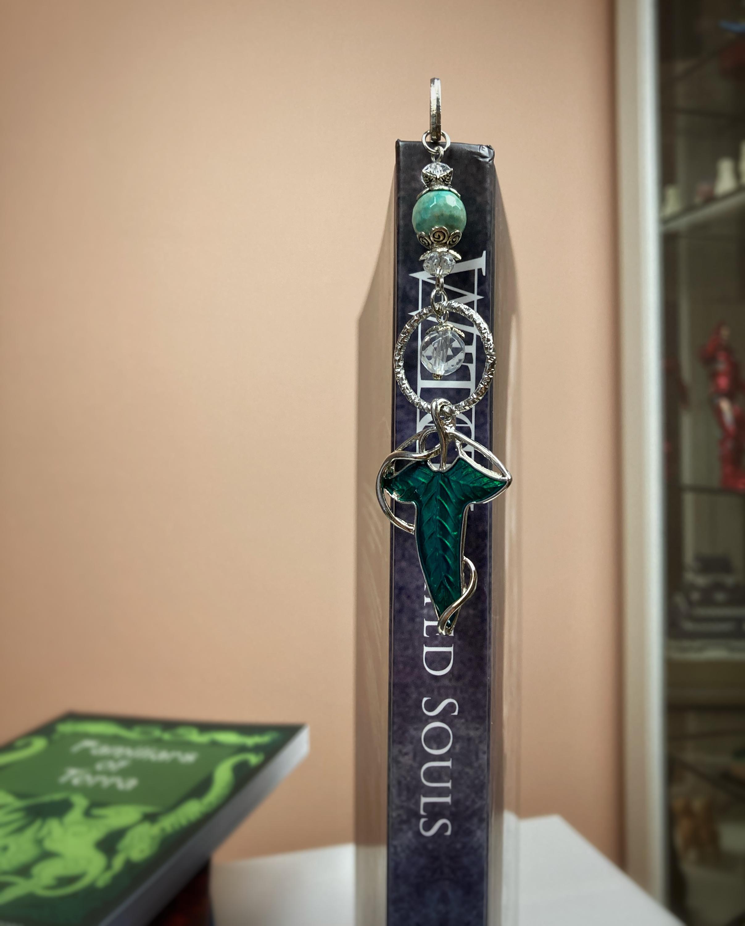 Fantasy Bookmarks Elven Leaf, Broken Sword With Natural Stones. Elvish ...