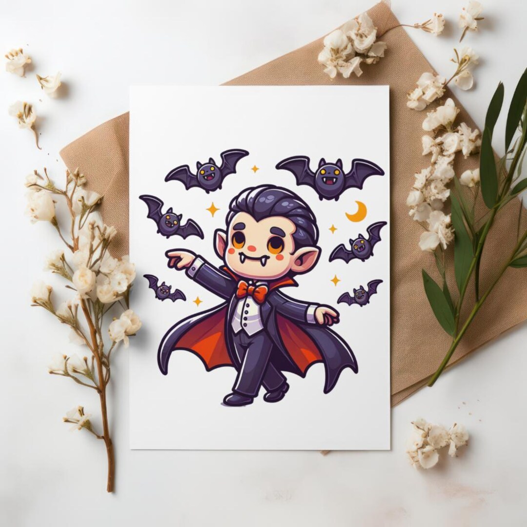 Dracula Clip Art PNG for Halloween Spooky Printables & Digital ...
