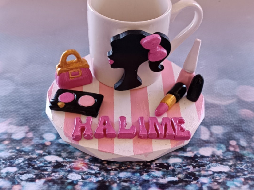 Custom Barbie-themed Turkish Coffee Cup Personalized Name, Handcrafted ...