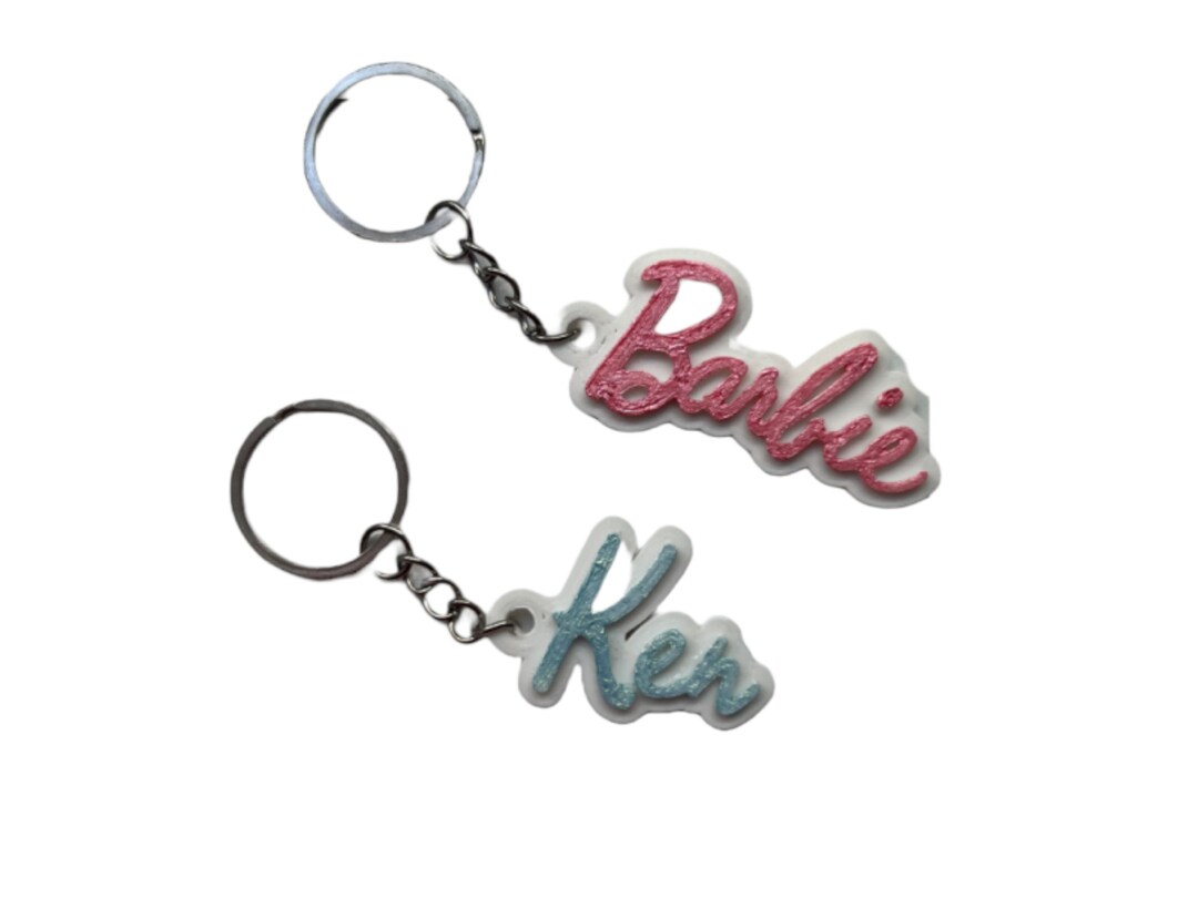 Barbie and Ken Couple Keychain Set Handcrafted Doll Inspired Keyrings ...
