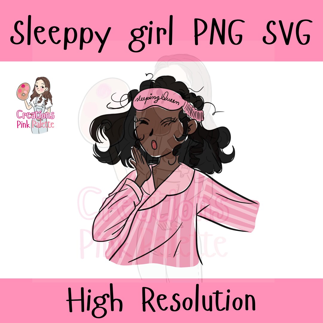Soft Girl Black Sleepy Girl Designs PNG SVG Clipart Soft Girl, Girly ...