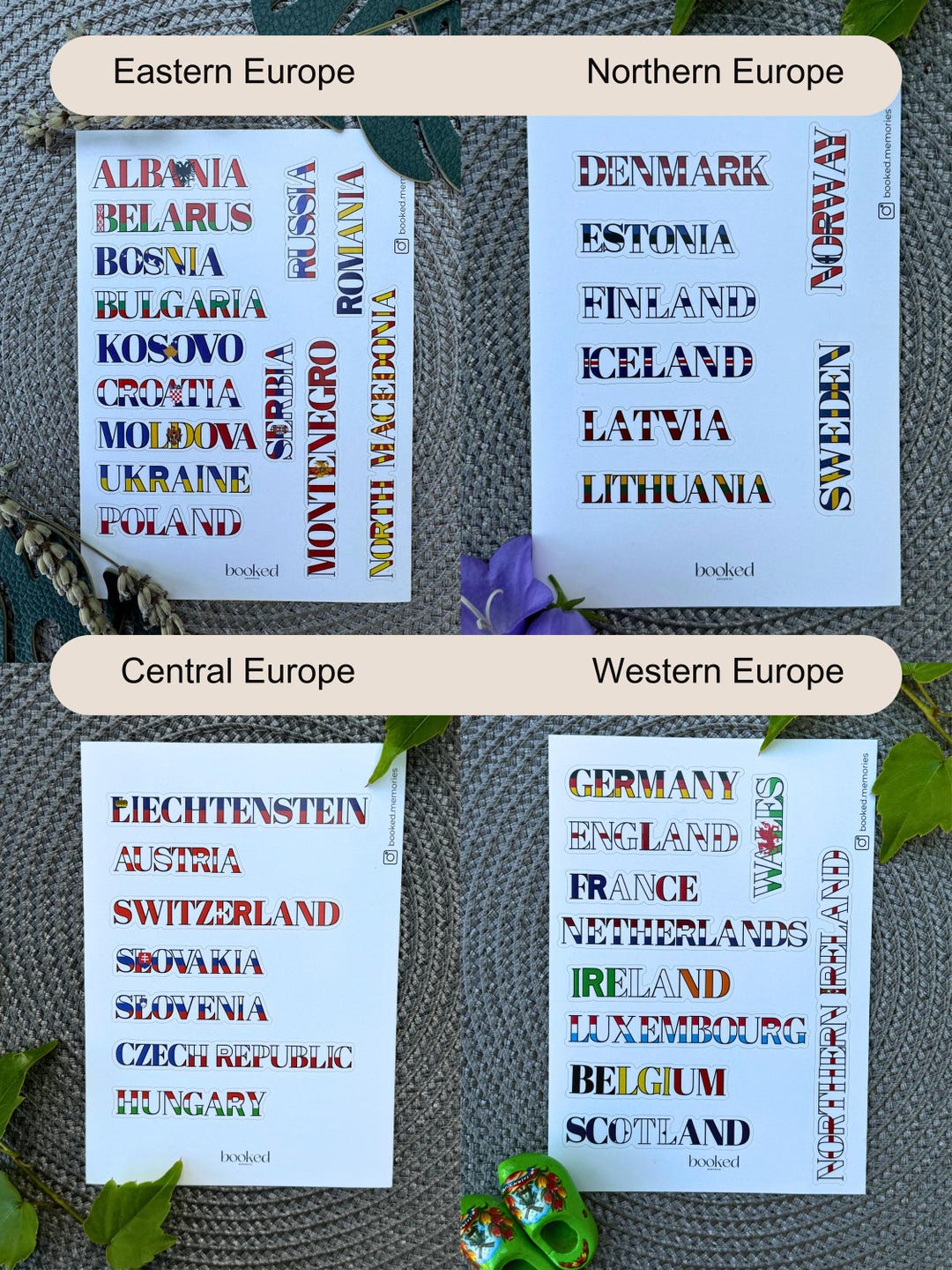 Travel Stickers for Europe | Stickers With Country Names | Stickers to ...