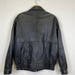 Vintage Leather Jacket – Black Real Leather Coat – Oversized 90s Jacket ...