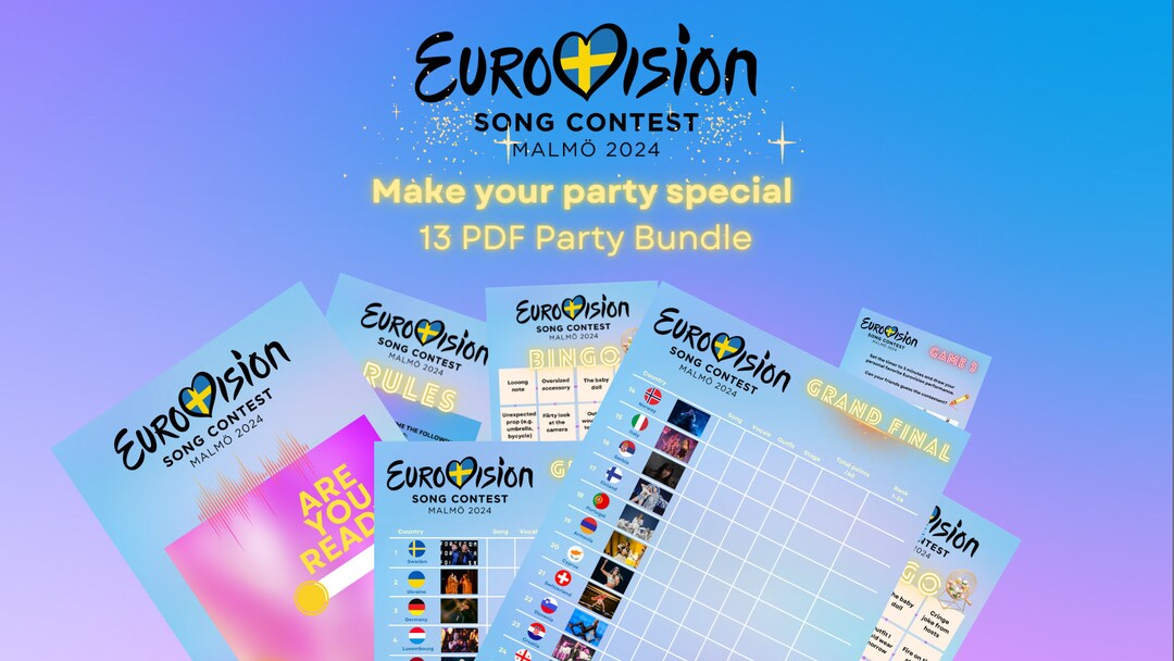 UPDATED Eurovision 2024 Printable Party Finals Scorecards & Bingo Games ...