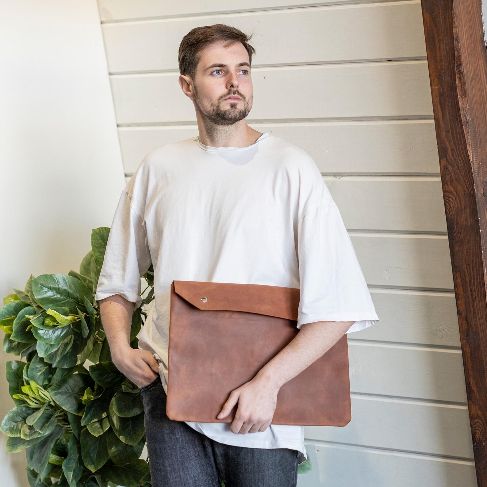 Custom Leather Document Holder, Leather Document Case, Engraved Leather ...