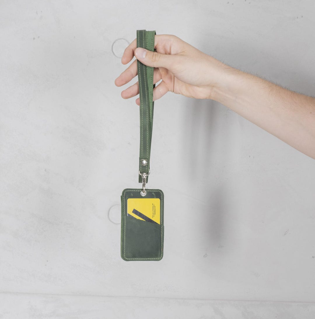 Custom Leather Id Card Holder, Leather Badge Holder, Badge Holder With ...