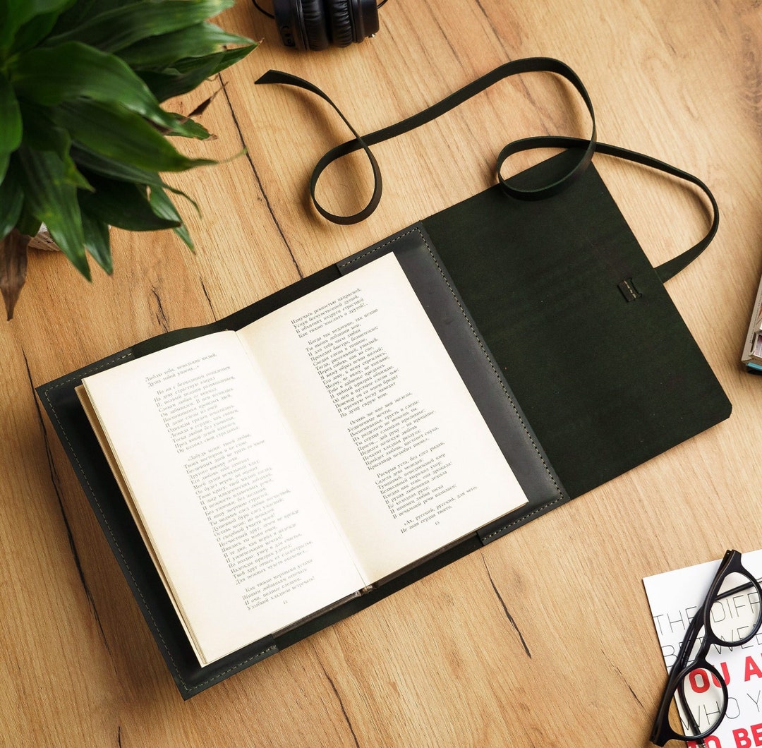 Handmade Leather Book Cover, Personalized Book Cover, Wrapped Book ...