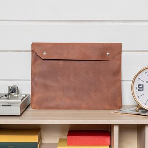 Custom Leather Document Holder, Leather Document Case, Engraved Leather ...