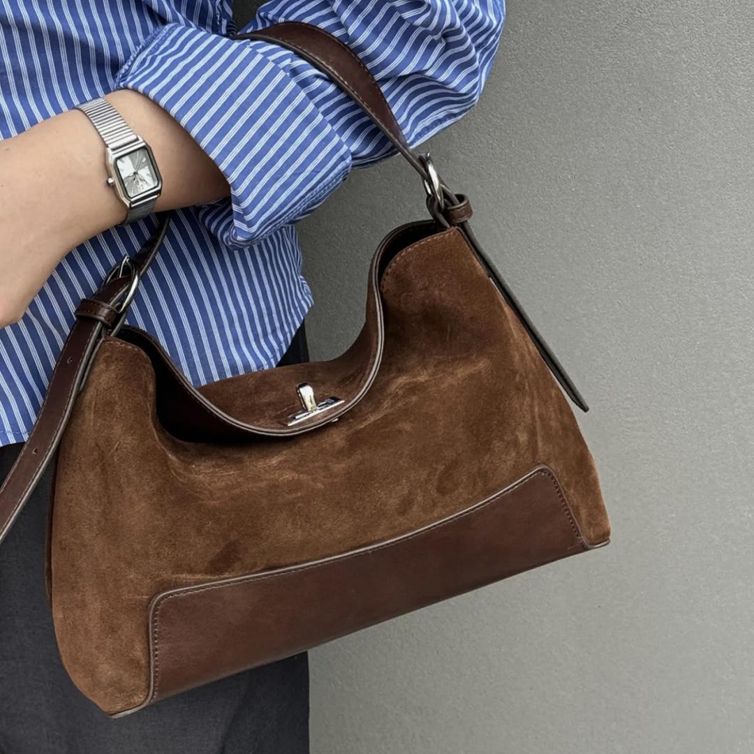 Suede Handbag,minimal Tote Bag,leather Bag for Women,top Handle Bag - Etsy