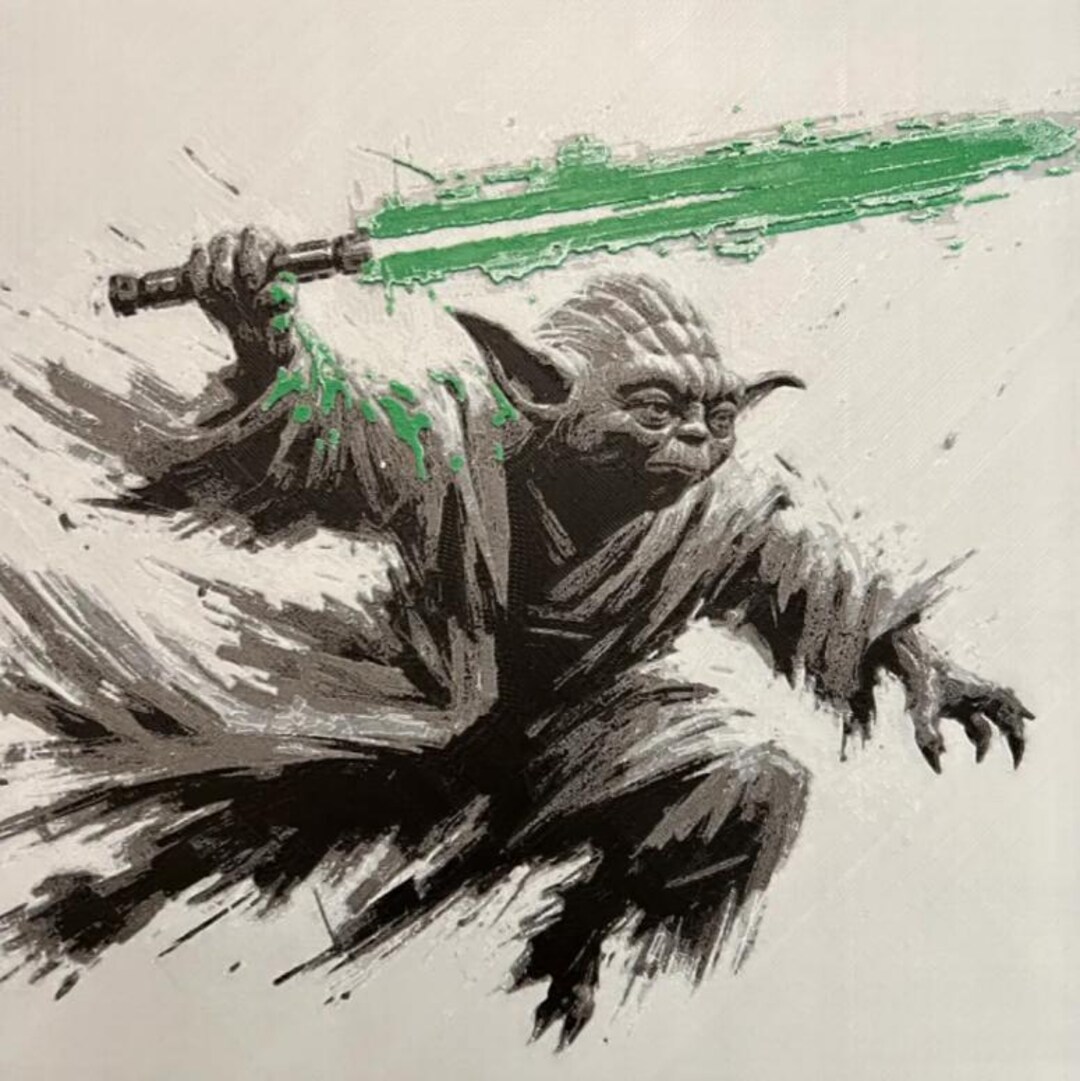 Master Yoda Star Wars 3D Print Textured Artwork - Etsy