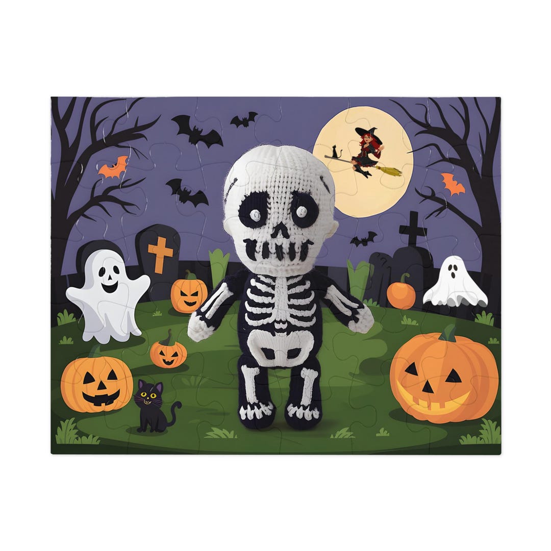 Skeleton Jigsaw Puzzle for Kids Halloween Activity for Children 30 ...