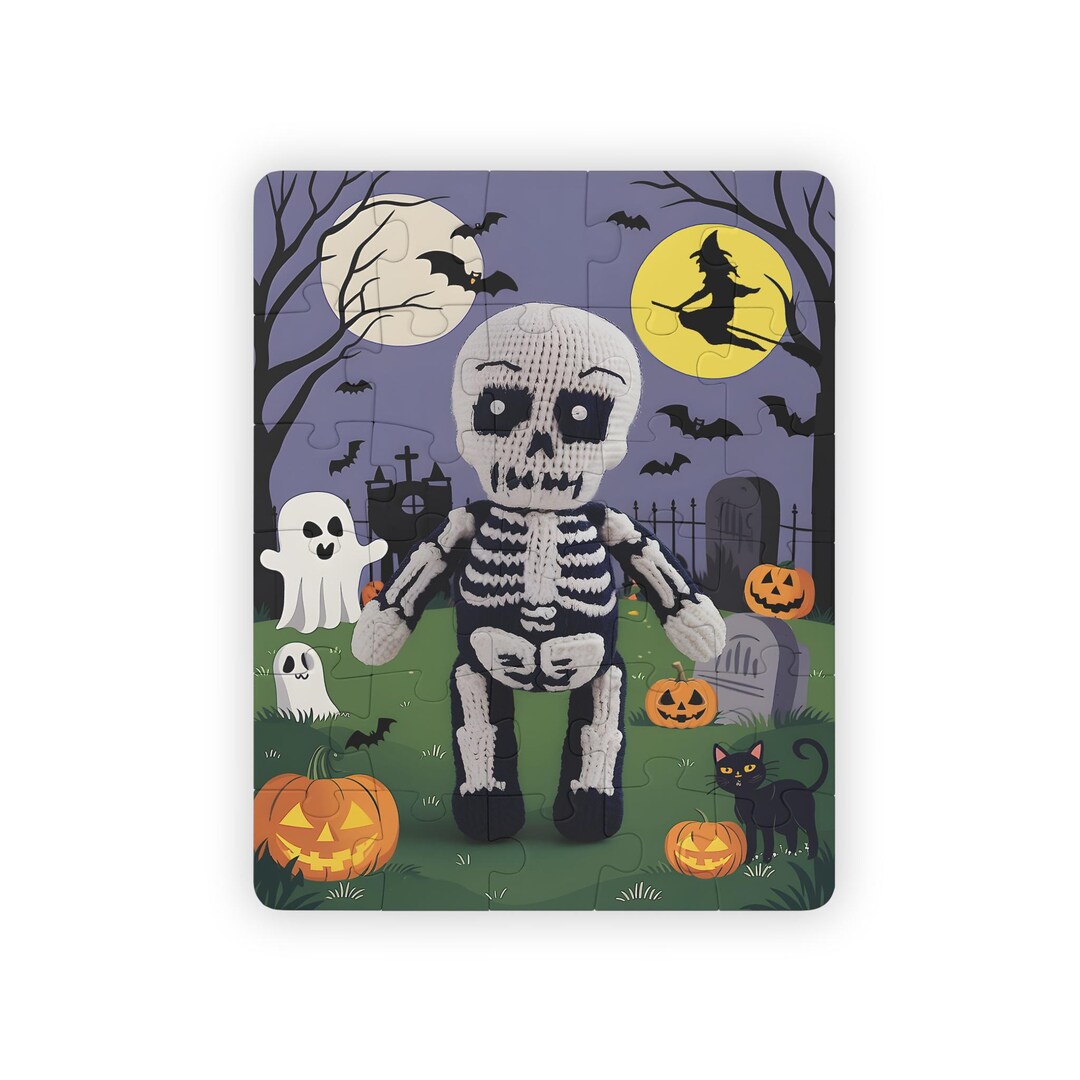 Halloween Puzzle Activity for Kids 30-piece Skeleton Jigsaw Puzzle for ...