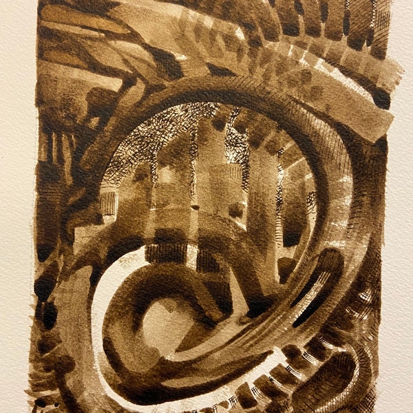 Walnut Ink Drawing - Etsy