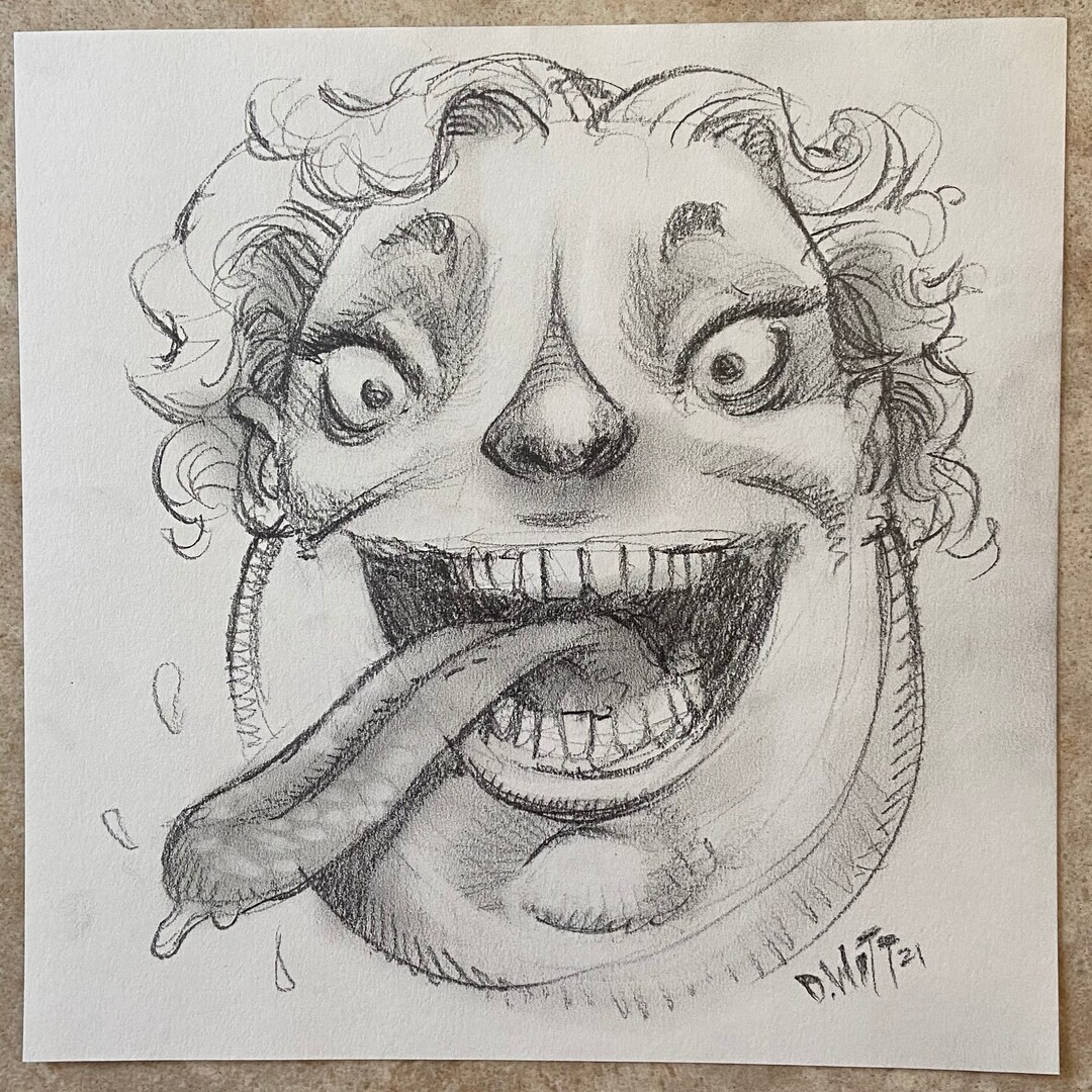 Goofy Face 1.4 Original Pencil Drawing - Etsy