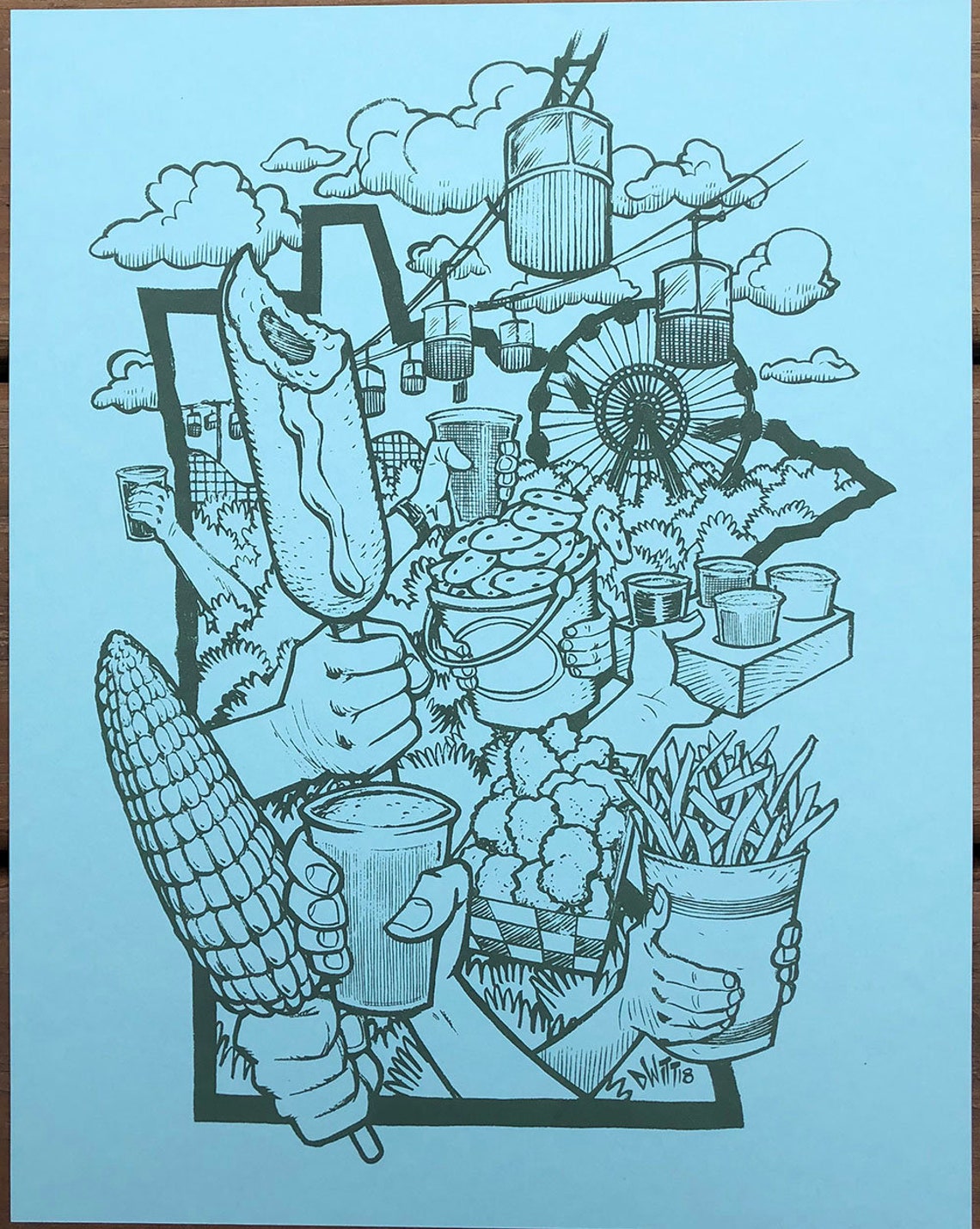 MN State Fair Blue Paper Screnprint - Etsy