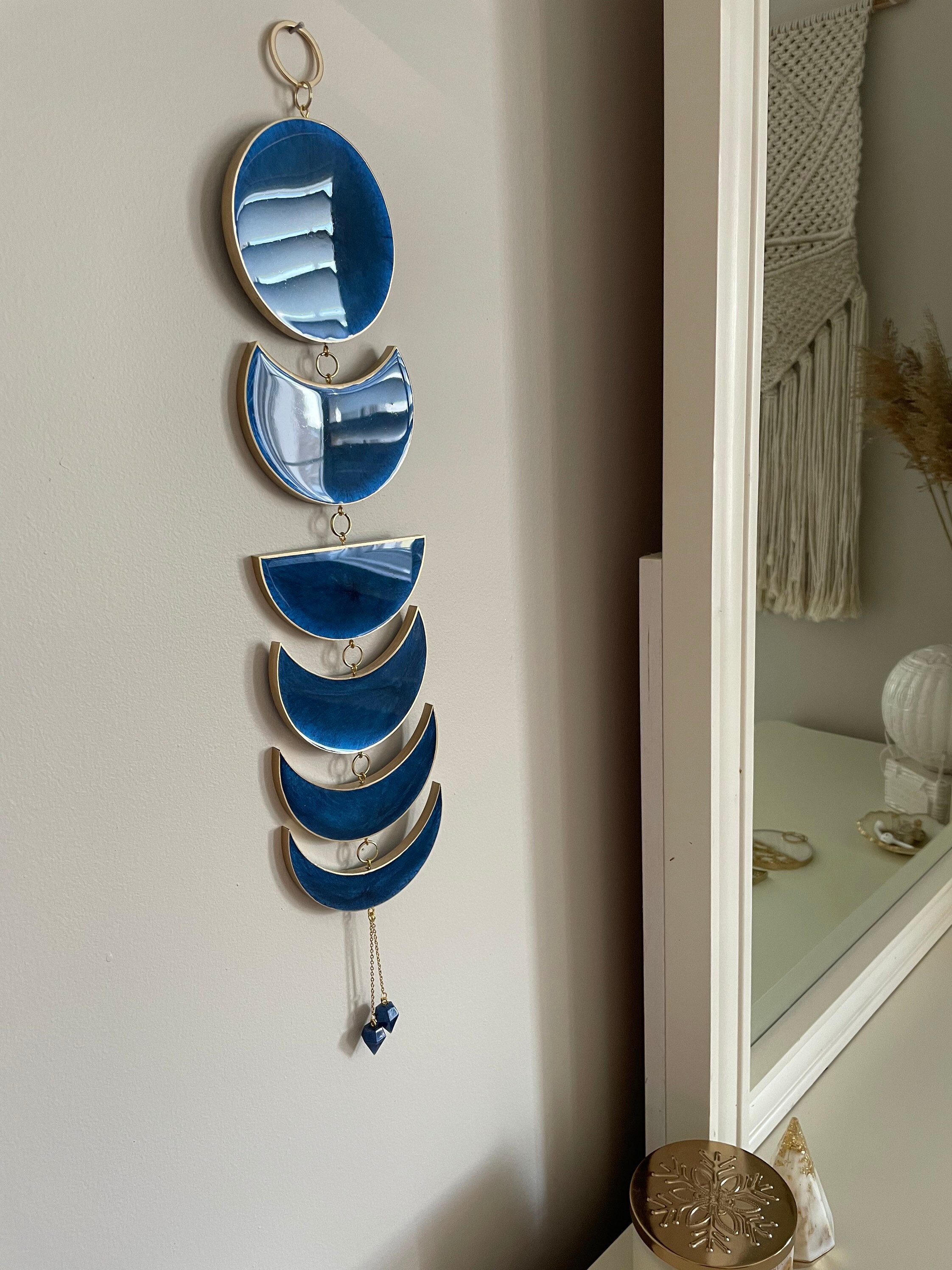 Resin Moon Phases, Boho Moon Phase, Moon Phase Wall Hanging, Moon Phase ...