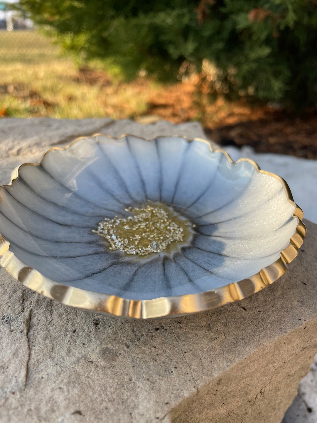 White, Black and Gold Jewelry Dish, Geode Trinket Bowl - Etsy