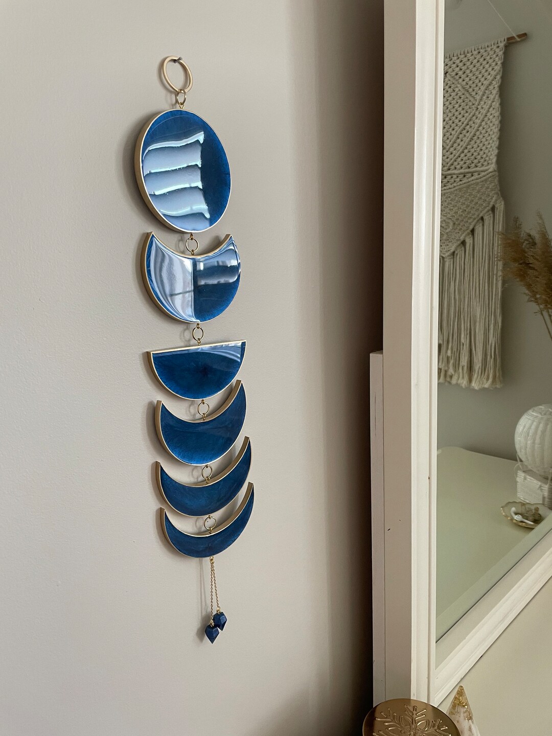 Resin Moon Phases, Boho Moon Phase, Moon Phase Wall Hanging, Moon Phase ...