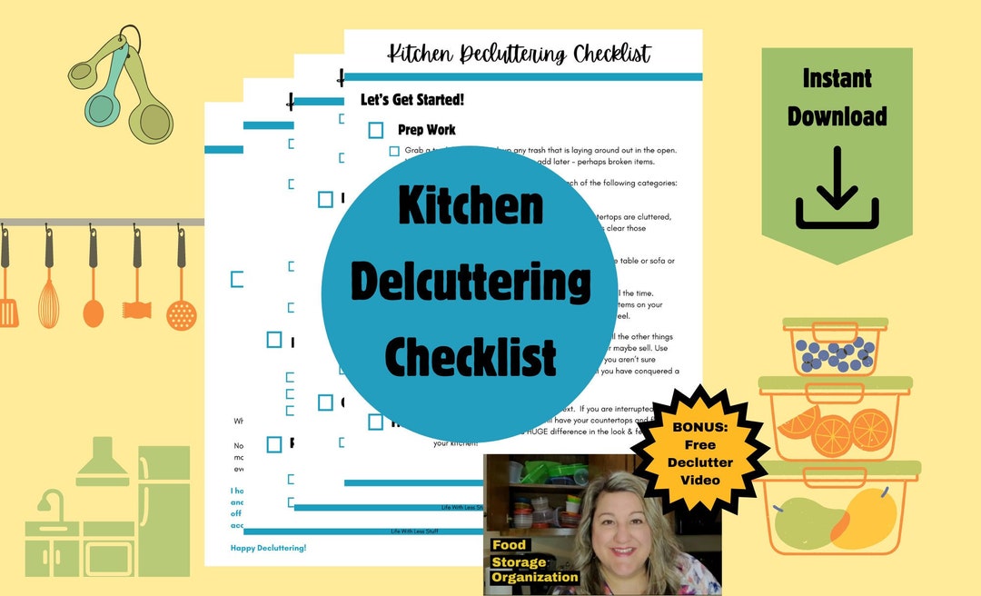 Kitchen Decluttering Checklist + BONUS Video | Instant PDF Download - Etsy
