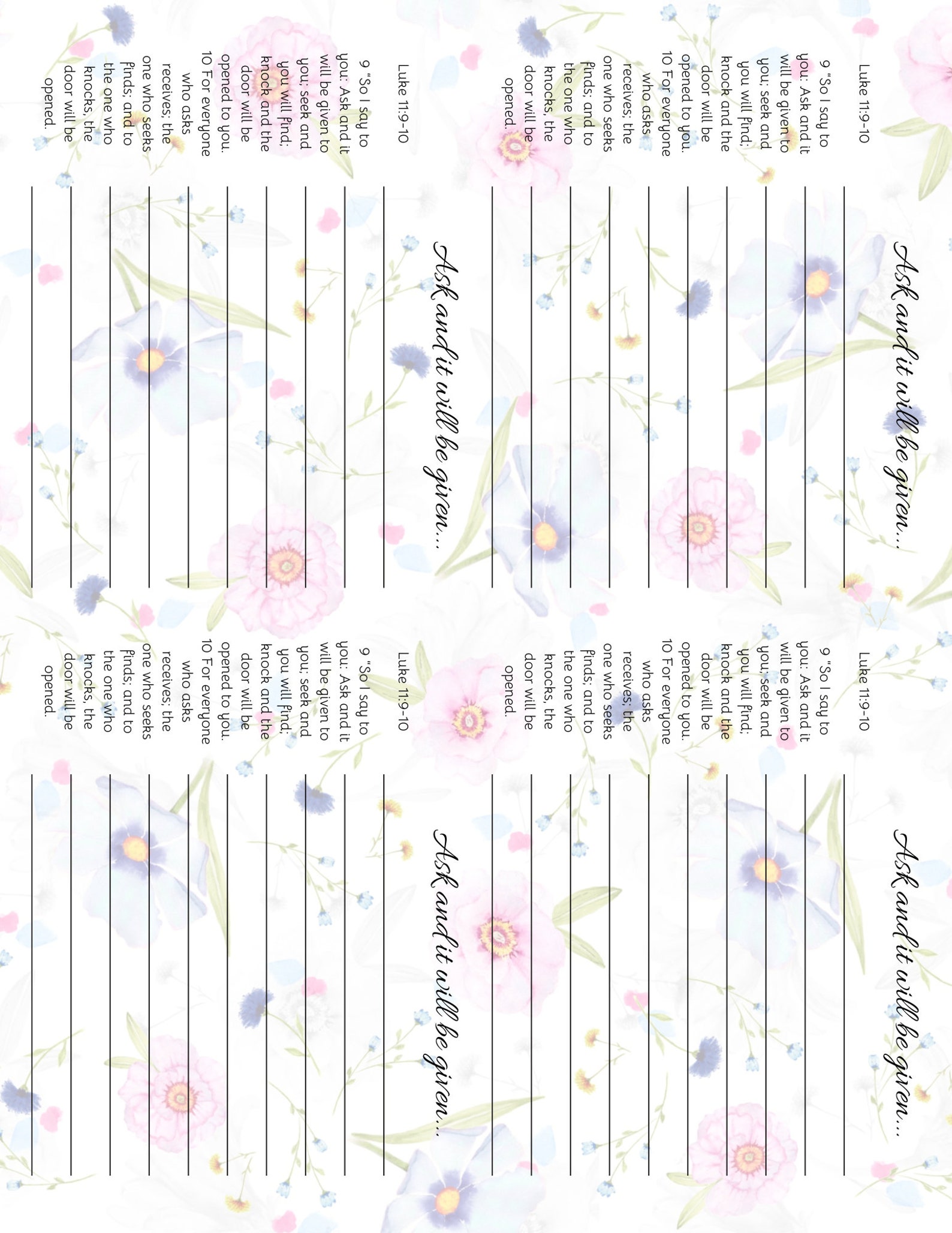 Printable Prayer Request Card | Minimalist Bible Study Note Card ...