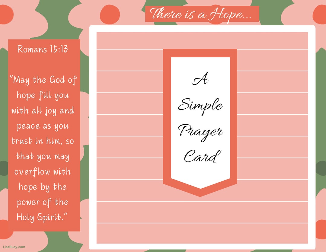 Simple Prayer Request Card | Printable PDF | Blank Lined Note Card - Etsy