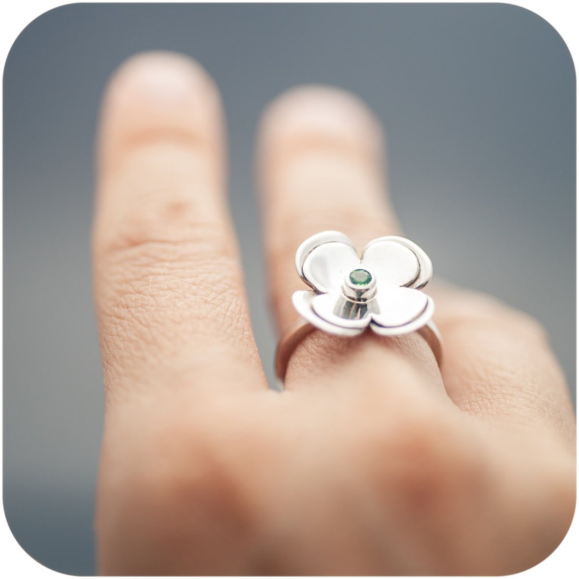 Precious Lucky Clover Ring Tsavorite Garnet and Sterling - Etsy