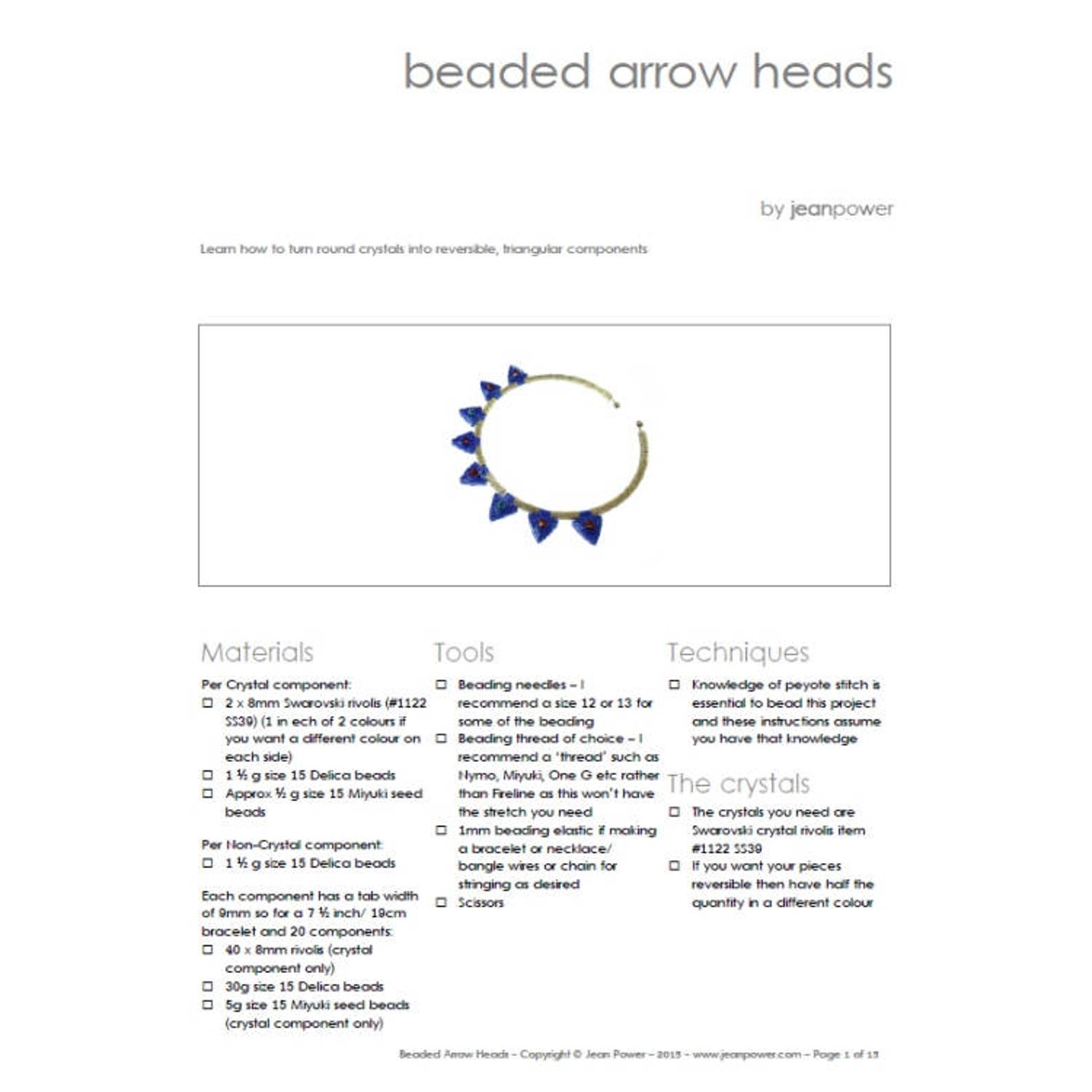 Beaded Arrow Heads- ENGLISH LANGUAGE - Beading Pattern - Etsy