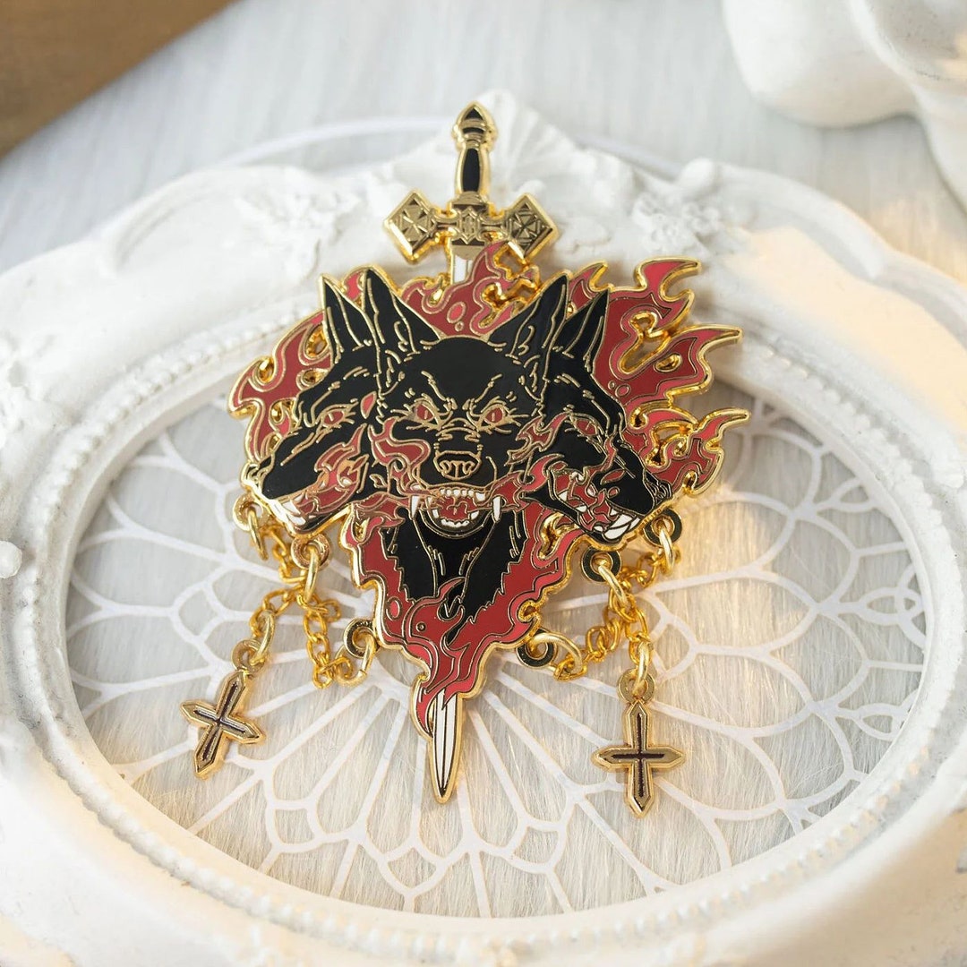 Hades-inspired Cerberus Enamel Pin, Greek Mythology Backpack Decor for ...