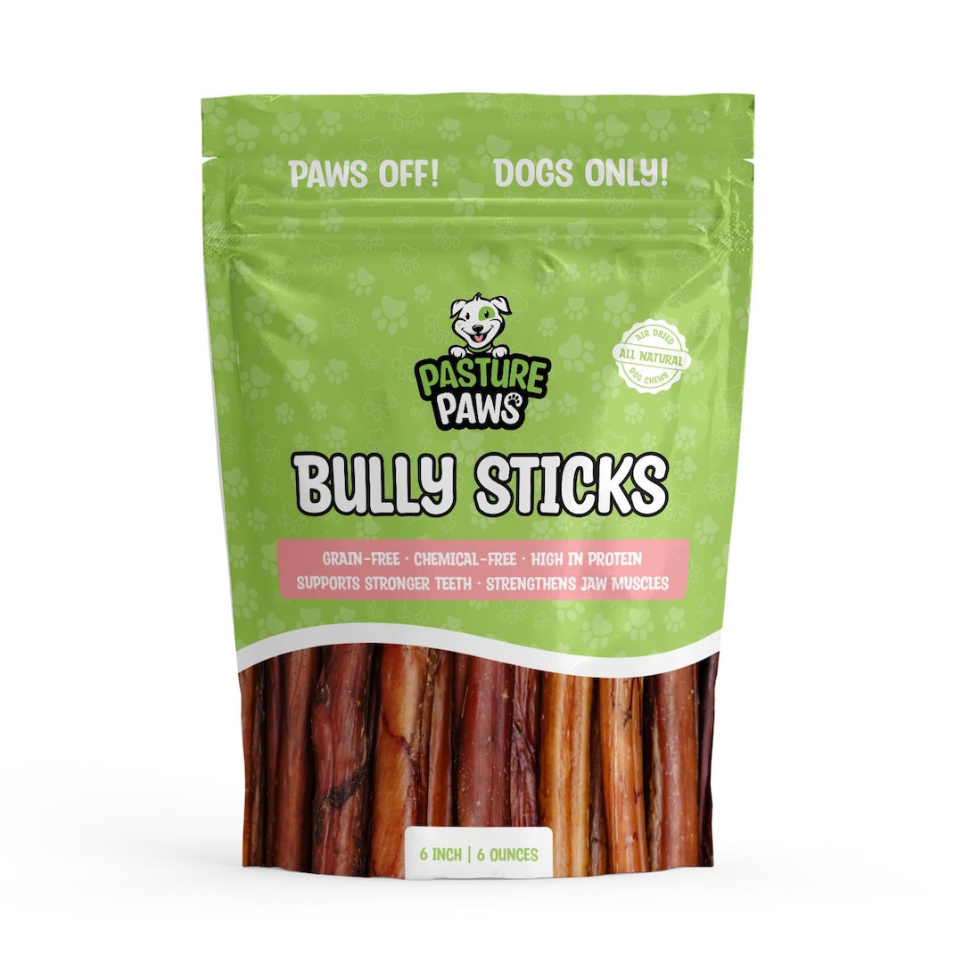 Pasture Paws Bully Sticks for Dogs | Long-lasting All Natural Dog Chew ...