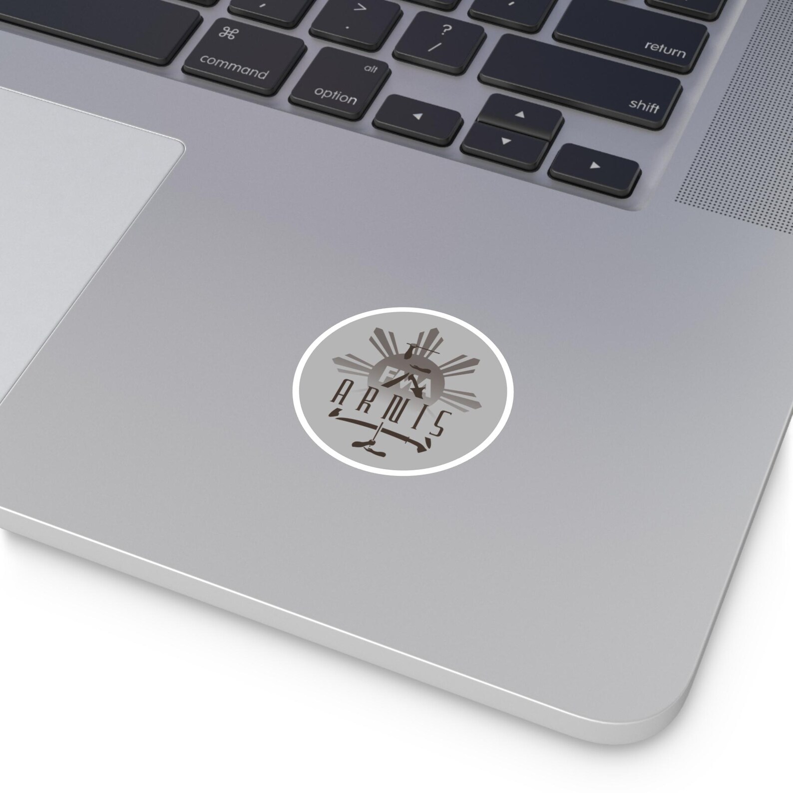 FMA Salute Round Sticker - Arnis With Three Swords, Philippine Sun, and ...