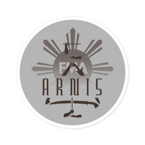 FMA Salute Round Sticker - Arnis With Three Swords, Philippine Sun, and ...