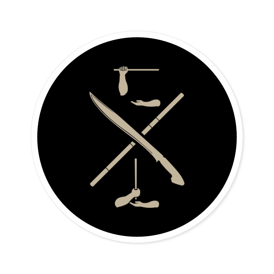 FMA Salute Round Sticker Itak Tagalog and Rattan Stick X Design on ...
