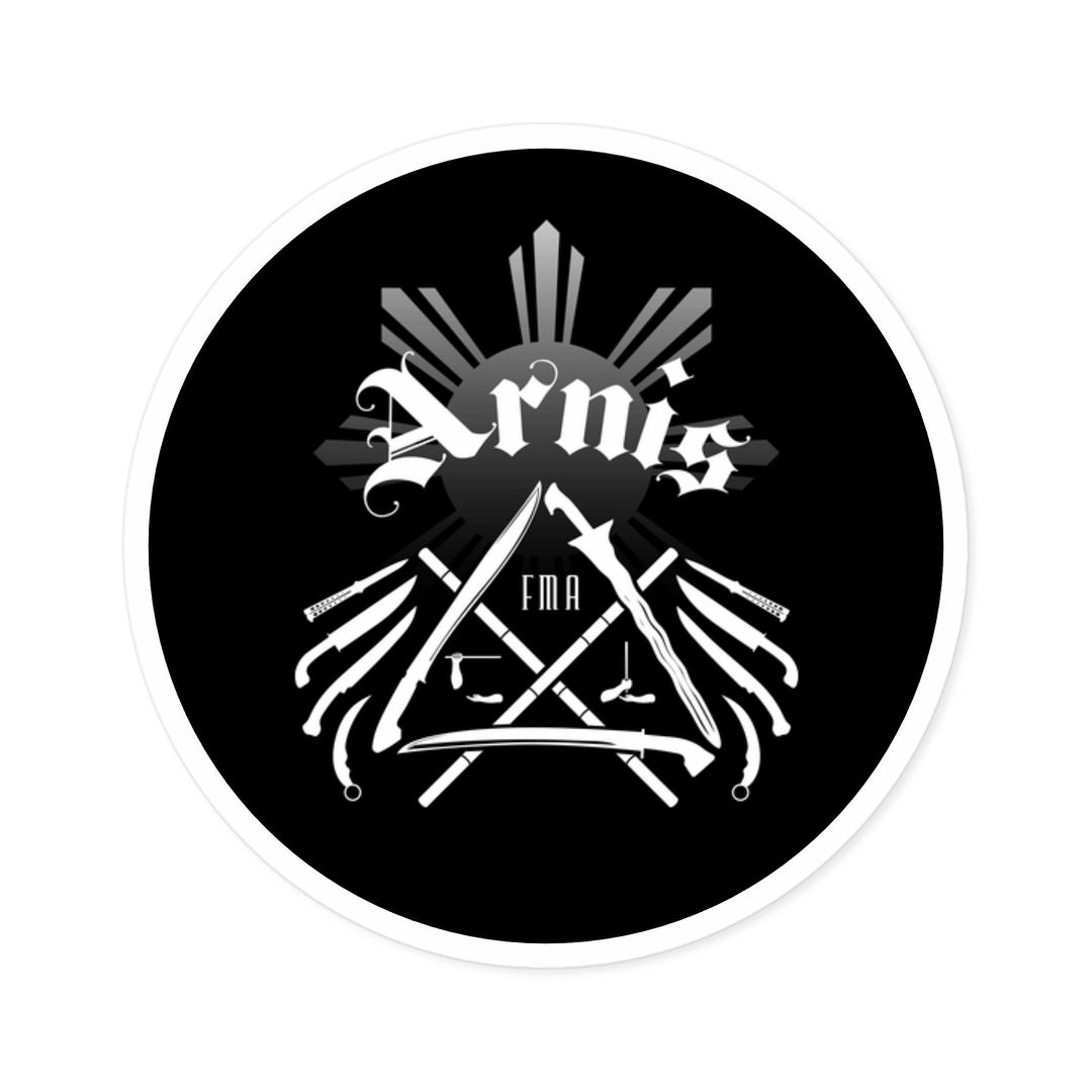 Arnis - FMA Salute Round Sticker With Swords, Rattan Sticks, Philippine ...