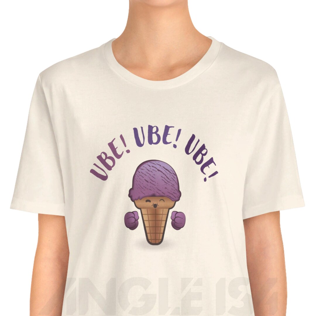 UBE Graphic Tee Cute UBE Ice Cream Character Design on Unisex Jersey ...