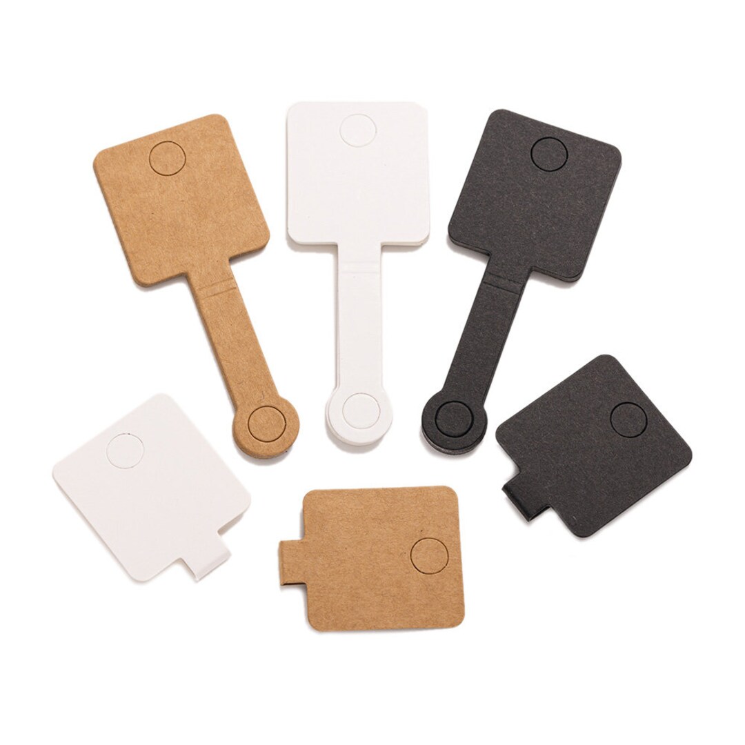 50pc 4x10cm Fold Over Paper Cardboard Keychain Tags Cards Holder ...