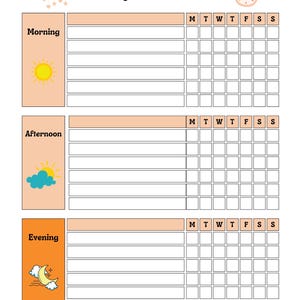 Printable Kids Daily School Checklist | Fun Editable Routine Chart for ...