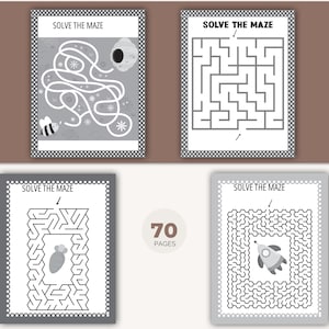 70 Mazes for Kids | Fun Printable Activity Book | Digital Maze Puzzle ...