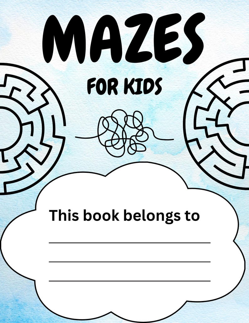 70 Mazes for Kids | Fun Printable Activity Book | Digital Maze Puzzle ...