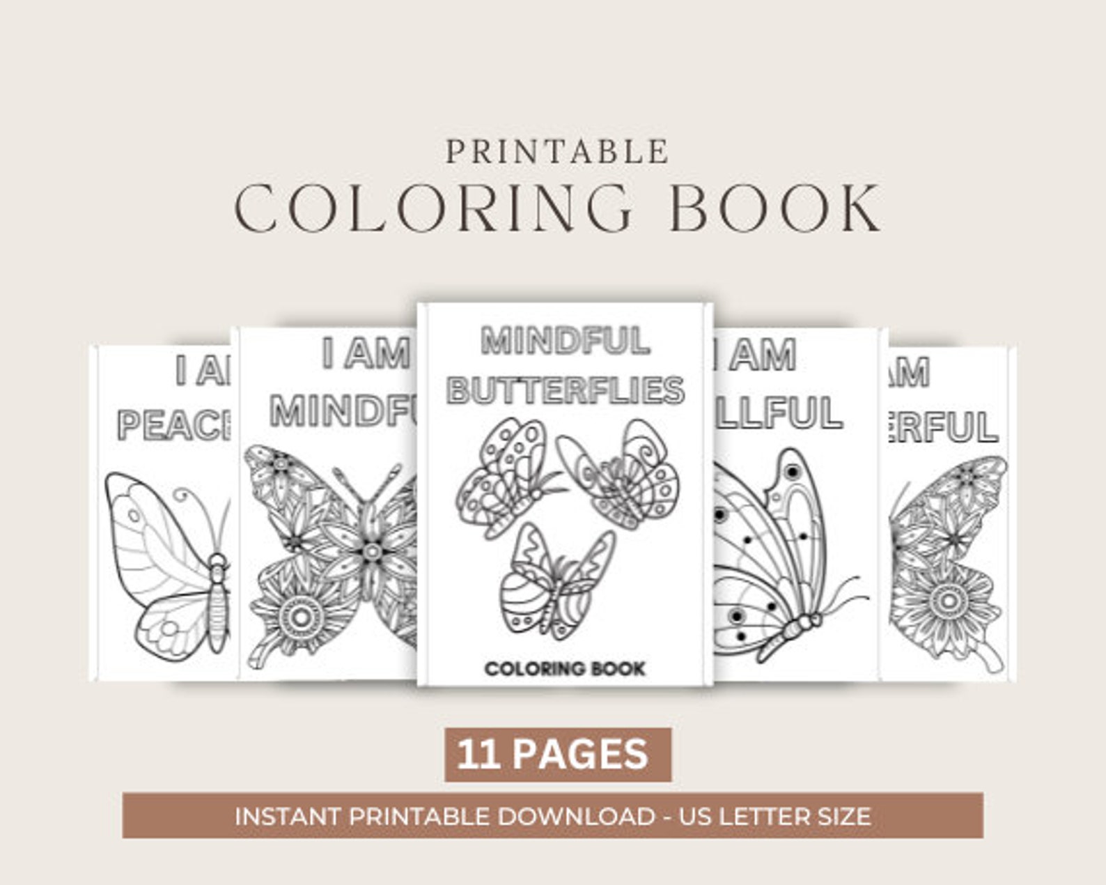 Mindful Butterfly Coloring Book for Adults- Stress Relief, Relaxation ...