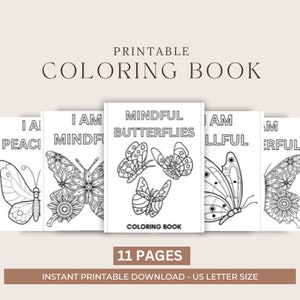 Mindful Butterfly Coloring Book for Adults- Stress Relief, Relaxation ...