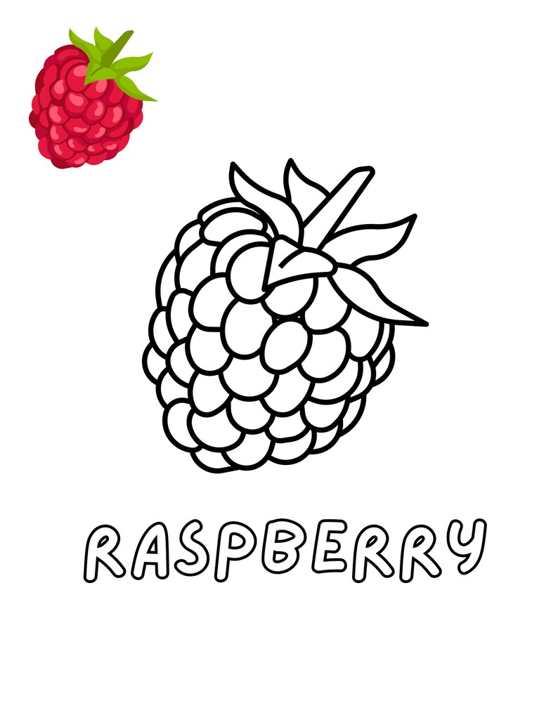 Fruits Copy Color Coloring Pages- Digital ABC Pages, Preschool Activity ...